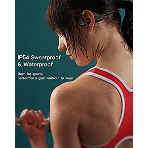 Bone Conduction Headphones Bluetooth 5.0,Wireless Open Ear Headphones with Built-in Mic,Waterproof Earphones,Sweatproof Sports Headset for Running,Cycling,Hiking,Gym,Climbing & Driving(Black)