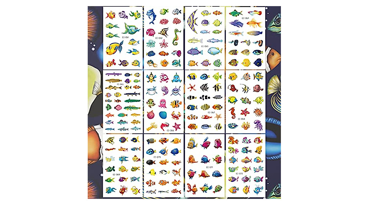 Ocean Animals Temporary Tattoos for Kids - Party Fun & Favors