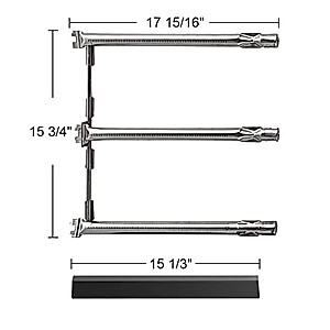 Grilling Corner Grill Parts for Spirit 300 Series,Spirit E310 S310 E320 S320 E330 S330 SP-330 Replacement Parts 7636 69787, Stainless Steel burner And Porcelain Flavorizer Bars