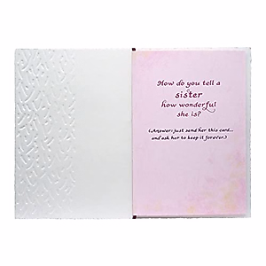 Blue Mountain Arts Sister Card - Thank You Card, Holiday Card, Any Occasion Card, Gemstone Accented, Eco-Friendly, 6.9 x 5.4 Inches