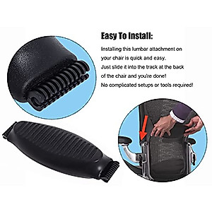 Lumbar Support Pad Replacement for Herman Miller Classic Aeron Chair - Size C: Large, Black