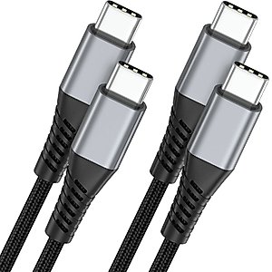 6FT USB C to C Cable, 2-Pack USB C to USB C Charger Cable PD Fast Charging 60W Type C to Type C Cord for iPhone 16 15 Pro Max, Samsung Galaxy S24 A35, Google Pixel 9, Moto G, Braided USBC to USBC