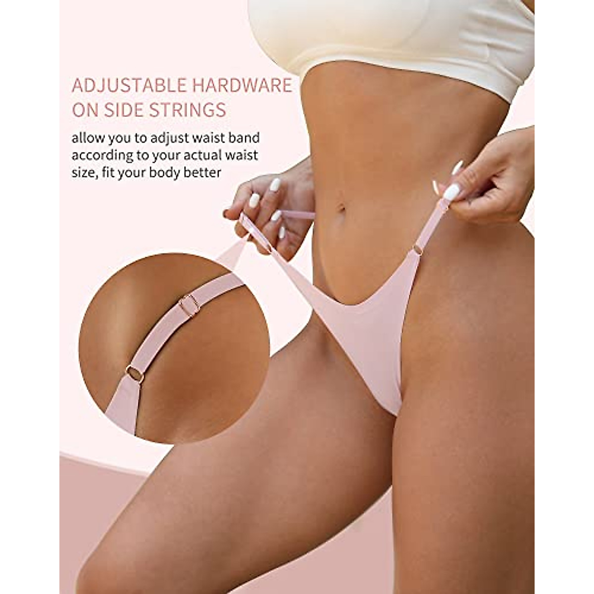 Which is Adjustable Seamless Underwear for Women Panties Sexy Underwear No Show High Cut Cheeky Panties 6 Pack XS-L