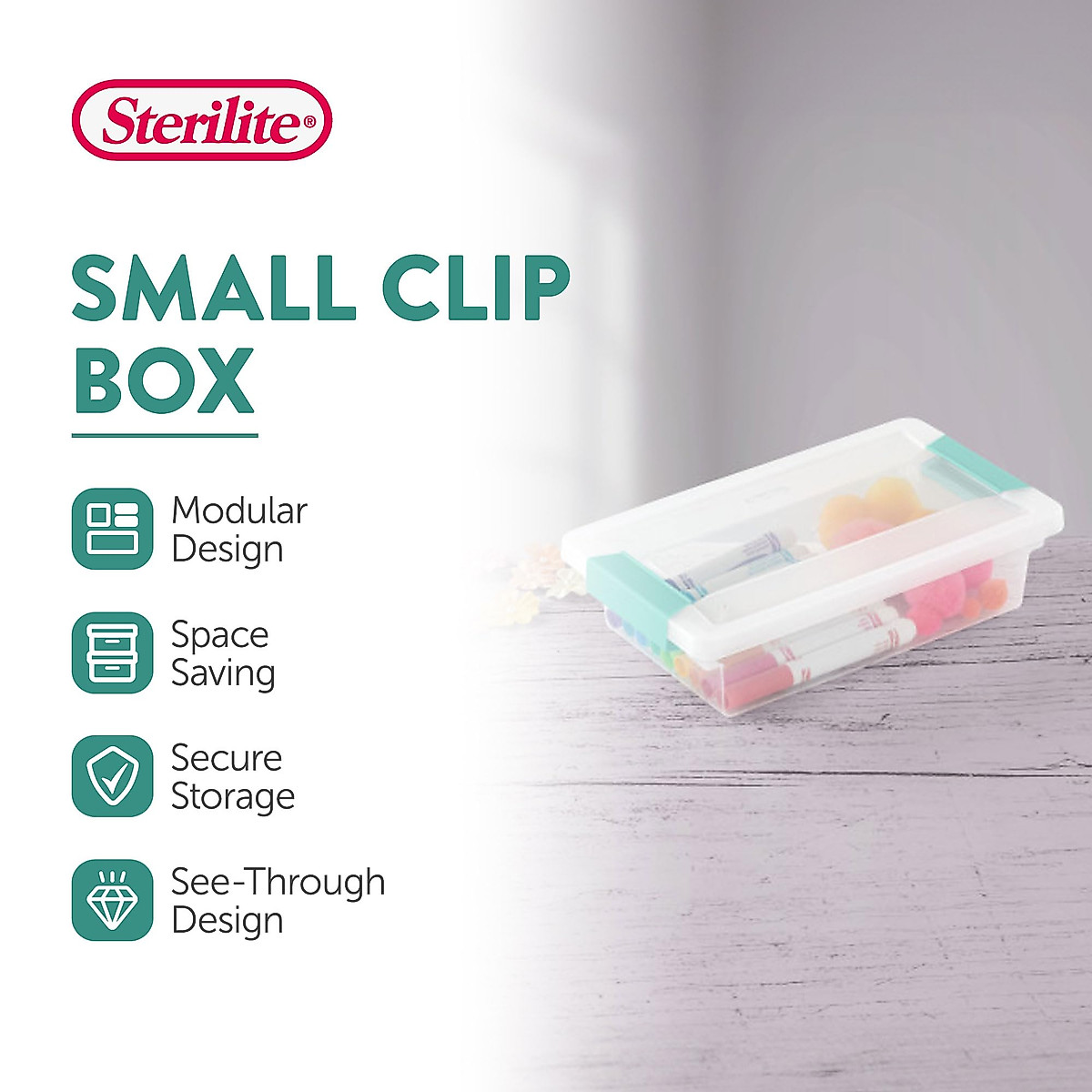 Sterilite 19618606 Small Clip Box Clear Storage Tote Container w/ Lid (12 Pack)