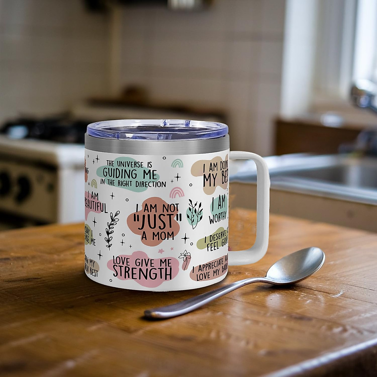 FROOBLEQUIRK Mom Daily Afirmations Tumbler, 14oz Mother's Day Cup – Perfect for Mother's Day, Birthday, or Christmas Gifts from Daughter or Son