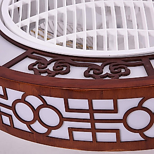 64W LED Ceiling Fans,Modern Acrylic Semi Flush Mount LED Invisible Ceiling Fan Lighting with Remote Control 3-Light Color and 3-Speed Changeable Enclosed Fandelier Timing Lamp (21.6 inch Square)