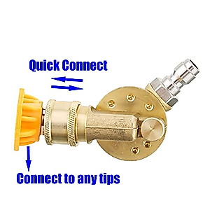 M MINGLE Pressure Washer Accessories Kit, 7 Power Washer Nozzle Tips, Quick Connecting Pivoting Coupler, 1/4 inch, 4500 PSI, 8-Pack