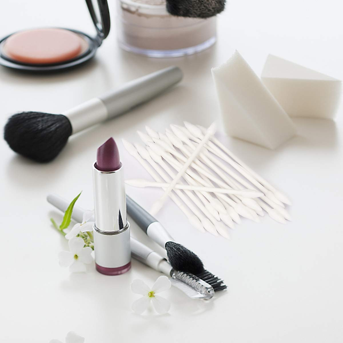 800 Pieces Cotton Swabs, Double Precision Tips with Paper Stick, 4 Packs, 200 Pieces 1 Pack (Double-Pointed Shape)