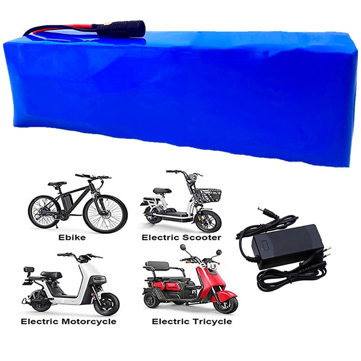 Tiahf 48V 28Ah E-Bike Battery, 13S3p Electric Scooter Lithium Ion Battery with Xt60 Plug +Charger, Built-in 30A BMS, for 350W 500W 750W 1000W Motor Ebike Electric Bicycle