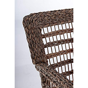 W Unlimited Modern Concept Faux Sea Grass Resin Rattan Patio Chair, Dark Brown