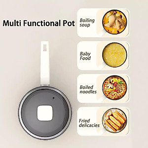 Enamel Cast Iron Sauce Pot with Lid, 2.1 Qt Milk Pan Saucepan with Effortless Handle, Healthy Soup Pot Cookware for Multiple Cooking Methods (White)