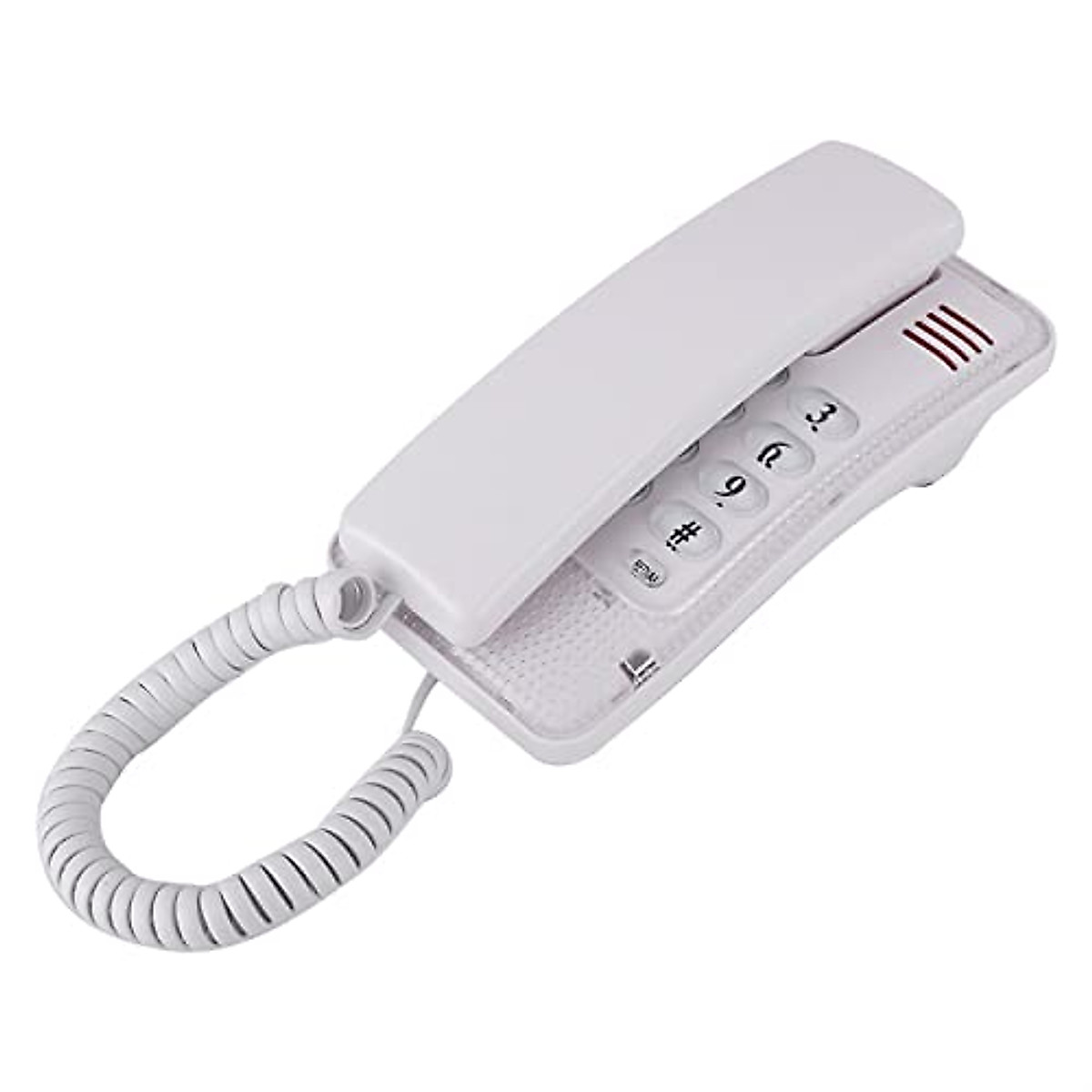 Landline Telephone Home Phone Wall Mount Telephone Cord Telephone, with FlashCall Mute Function, for Home Hotel Family Office (White)