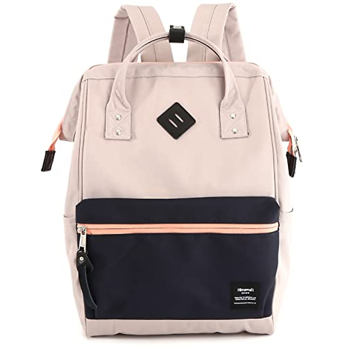 himawari Travel School Backpack with USB Charging Port 15.6 Inch Doctor Work Bag for Women&Men College Students(9003-Grey pink04#)