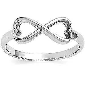 IceCarats 925 Sterling Silver Infinity Twisted Love Knot Symbol Heart Woven Crisscross Band Statement Ring Size 8