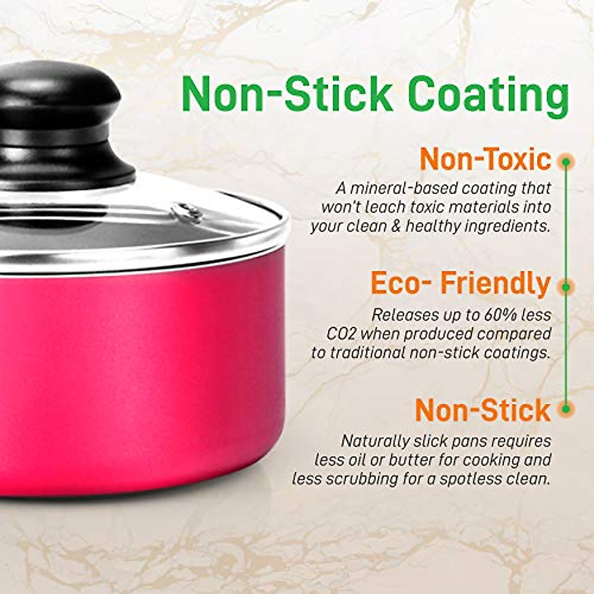 15-Piece Nonstick Kitchen Cookware Set PTFE/PFOA/PFOS- Free | Colorful Heat Resistant Lacquer Kitchen Ware Pots Pan Set w/ Saucepot, Frying Pans, Pots, Oven Pot, Lids, 5 Utensil - NutriChef NCCWCOR15