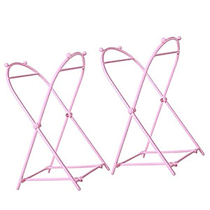 Hemoton 2pcs Trash Bag Holder Rack Foldable Garbage Bag Bracket Stand Rubbish Bag Support Rack Dishcloth Organizer Rack for Bathroom Kitchen (Pink)