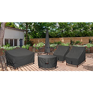 Porch Shield Fire Pit Cover - Waterproof 600D Heavy Duty Fade Resistant Round Patio Fire Bowl Cover Black - 32 inch