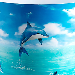 Allure Home Creation Jump for Joy Dolphin Plastic Wastebasket Compact Size 1.71 Gallons