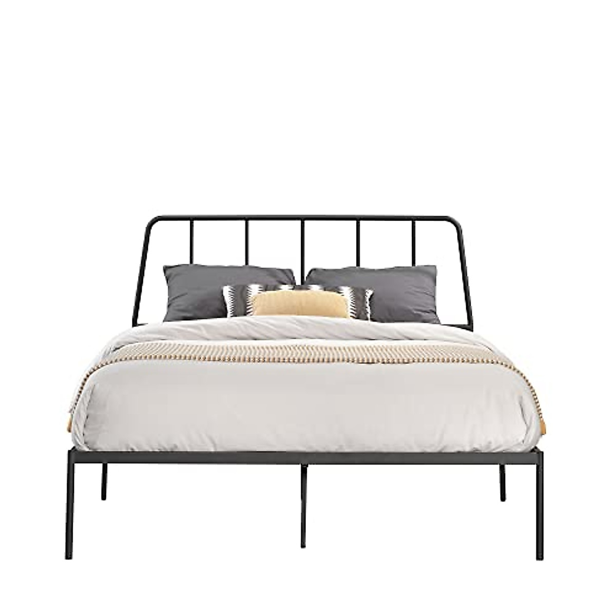 Sauder Harvey Park Queen Platform Bed, Black Finish