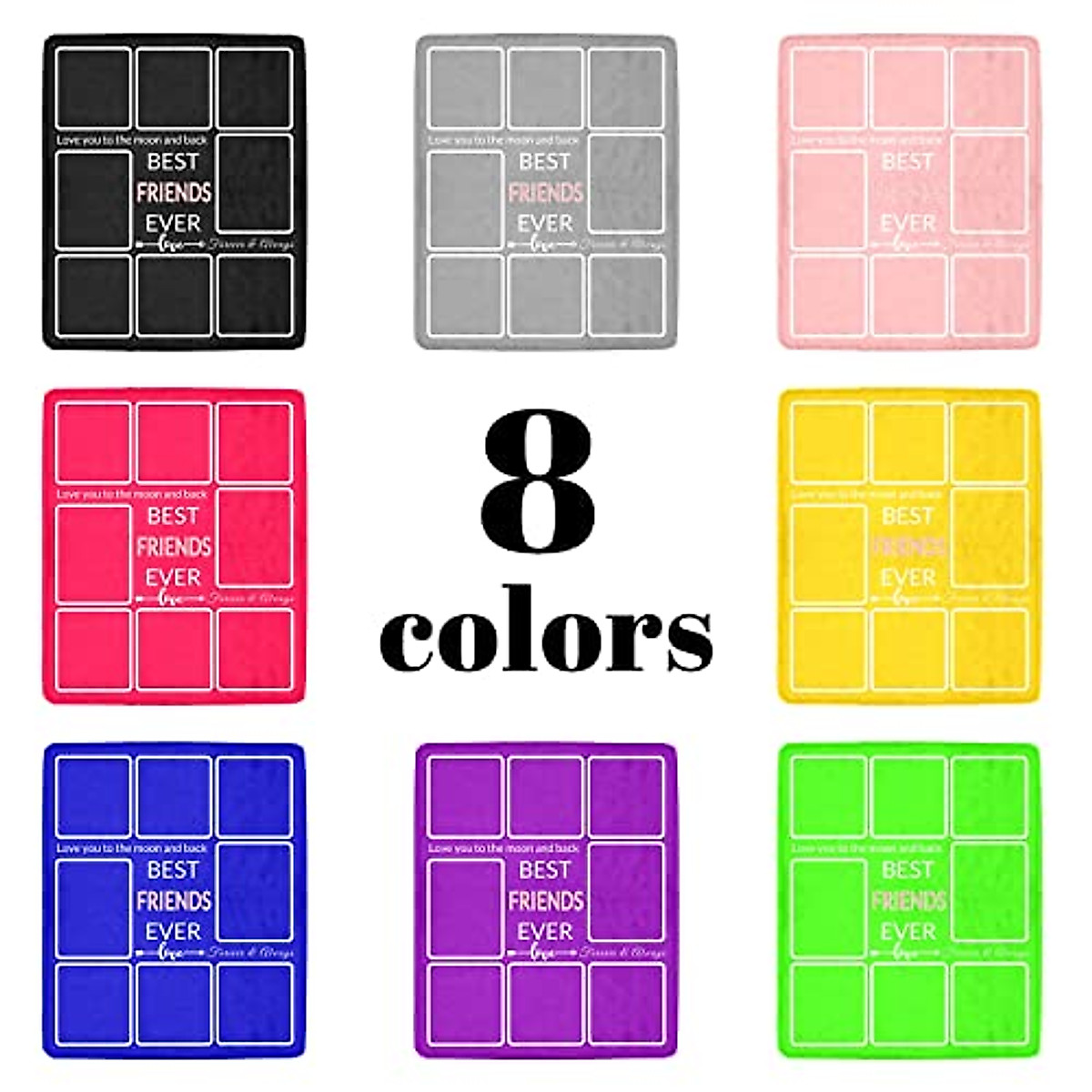 SHIYEL Gifts for Friend Customized Blanket with Photo, Make a Personalized Friends Blankets with Picture Custom Memories Souvenir Sublimation Throw Blanket for Best Friends Ever, 8 Collage Made in USA