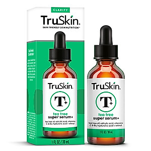 TruSkin Tea Tree Oil Acne Treatment for Face – Acne Serum – Improve the Appearance of Pores, Even Skin Tone for Smooth, Glowing Skin with Salicylic Acid, Vitamin C, Niacinamide & Retinol, 1 fl oz