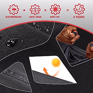 Turtle Life Patio Furniture Sets Cover, Heavy Duty Square Durable Waterproof Outdoor UV Resistant Anti-Fading Dining Table Chairs Furniture Cover, Black, 76"Lx76"W x 29"H