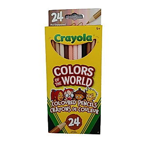 Crayola - Colors of the World Bundle - 24 Crayons + 24 Pencil Crayons + 48 pg Coloring Book - Great for kids of all ages.