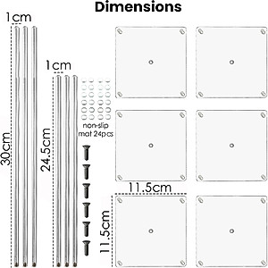 YAGELI Acrylic Donut Stand 6 Pieces,Removable Clear Donuts Display Stand Bagels Holder for Party Wedding Birthday Treat Display Corner Decor,Non-Slip Doughnut Bar 15 inch and 10 inch