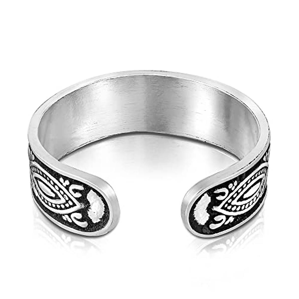 AeraVida Sleek Unisex Balinese Marquise Design Sterling Silver Long Toe or Pinky Ring, 0.20 inch