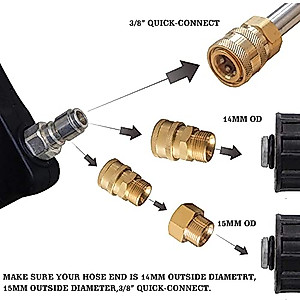 Xiny Tool 19 FT Pressure Washer Telescoping Extension Wand 4000 PSI, Maximum Telescoping Length of 19 Ft including 2 x 1/4 inch Wands, 2 Adapters, 5 Nozzle Tips and Belt for Pressure Washers