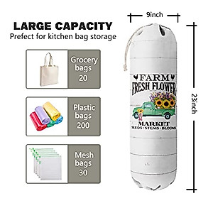 Grocery Bags Holder Organizer For Shopping Bags，Wall Mount Plastic Bags Storage Container Dispensers, Farmhouse Home Kitchen Gifts For Mom Housewarming Family Friends Women Grandma