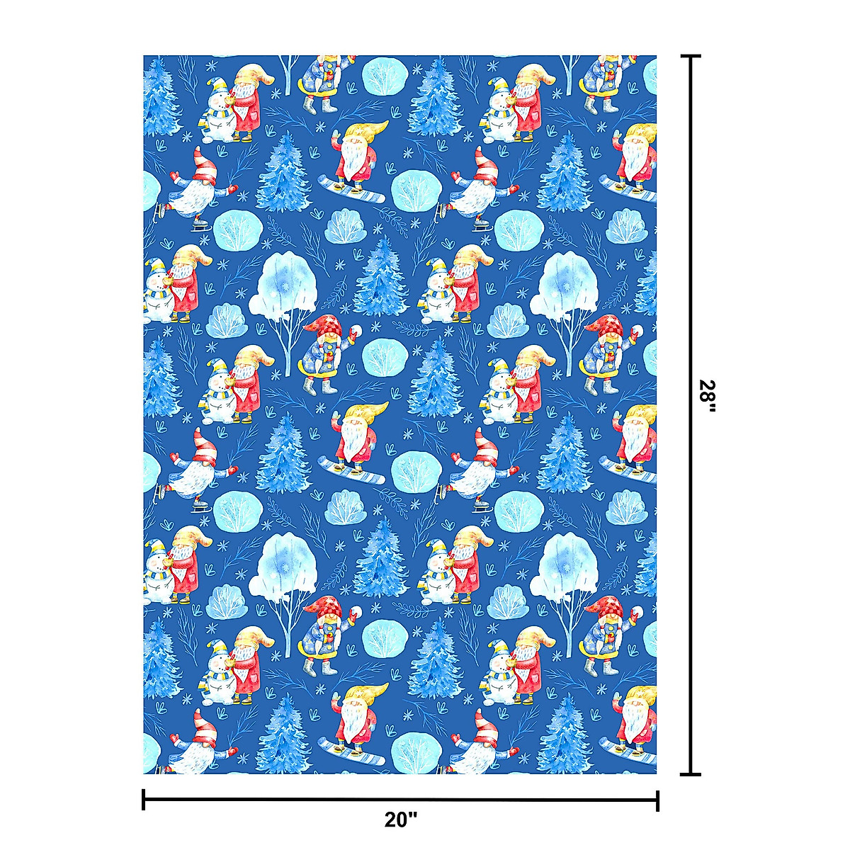 Titiweet Gnome Christmas Wrapping Paper - Christmas Wrapping Paper Clearance, 12 Sheets Cute Christmas Gonme Wrapping Paper for Men Women Boys Girls, 20 x 28 Inches Per Sheet
