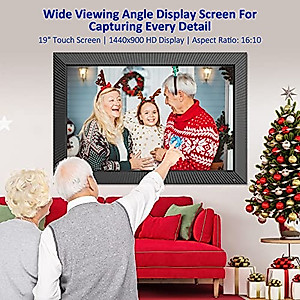 19-inch Dual-WiFi Digital Photo Frame - Digital Picture Frame, 32GB, Motion Sensor, Full Function, Sharing Photos and Videos via App or Email Instantly, Unlimited Cloud Storage, Wall Mountable