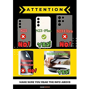 CaseBorne V Designed for Samsung Galaxy S23+Plus 5G Case (Formerly ArmadilloTek), [Ultimate Protection Tech] Full-Body Multi-Layer Rugged Kickstand Case Screenless- Black