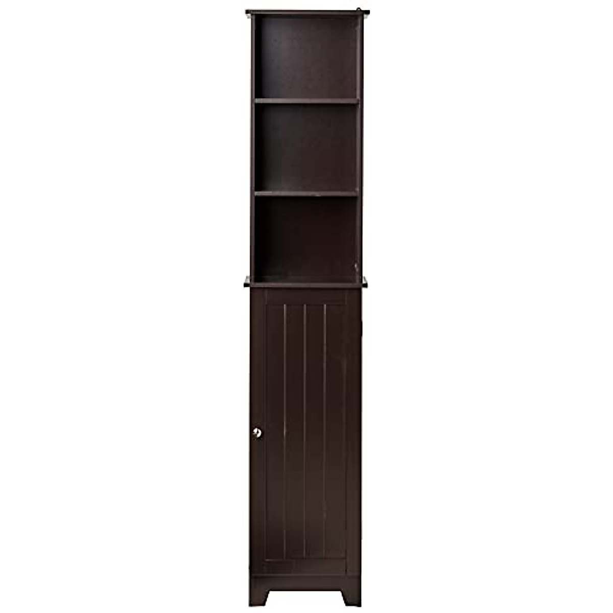 Redmon Contemporary Country Tall Floor Shelf with Lower Cabinet, Large, Espresso