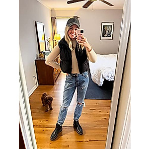 SySea Women's Crop Puffer Vest Winter Zip Up Lightweight Sleeveless Warm Outerwear Padded Coat