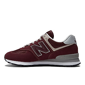 New Balance Men's 574 Core Sneaker, Burgundy/White, 10