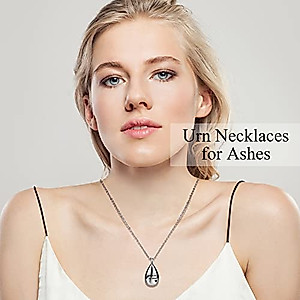Kigeli 3 Pieces Urn Necklaces for Ashes Memorial Cremation Ashes Urn Pendant Necklace Cremation Jewelry for Ashes Urn Necklace for Ashes for Women Men
