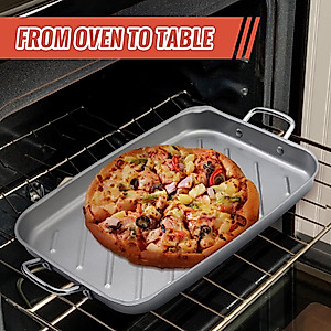 BTCDR Grill Pan for Outdoor Grill - 11”x15'' Grill Pan BBQ Grill Topper With Handles Grill Trays For Grilling Barbecue Tray