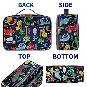 Lunch Bag Kid,Dinosaur Lunch Box For Kids Boys Insulated Lunch Bag For Toddler,Reusable Lunch Bag With Waterproof Liner,Soft Lining Keeps Food Fresh In School Lunchboxes，Small Portable Lunch Bag