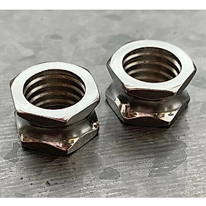 Lobal Domination PAIR of Steel Hexagon Screw Bolt Tunnels Double Flare Plugs Earlets Gauges (00g (10mm))