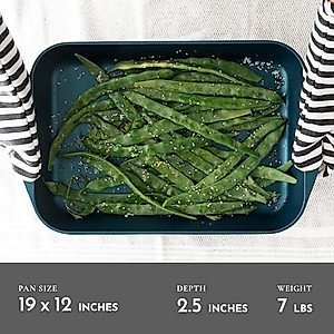 All American 1930 - Roast & Bake Pan with Premium Non-Stick - Heavy-Duty & PFOA Free - Use for Easy Roasting & Baking - Also Use as Double-Burner Range-Top Griddle - Made in the USA