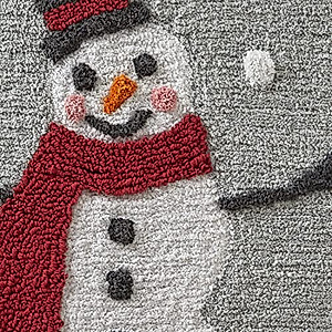 SKL Home by Saturday Knight Ltd. Whistler Snowman Rug, Dove Gray