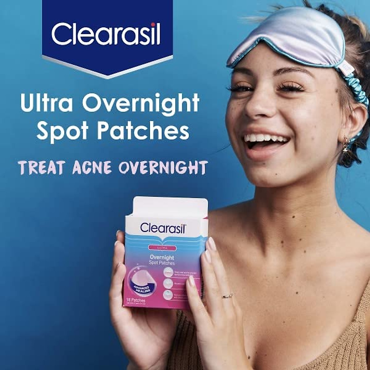 Clearasil Stubborn Acne Overnight Spot Pimple Patches, 18 Count (Pack of 6)