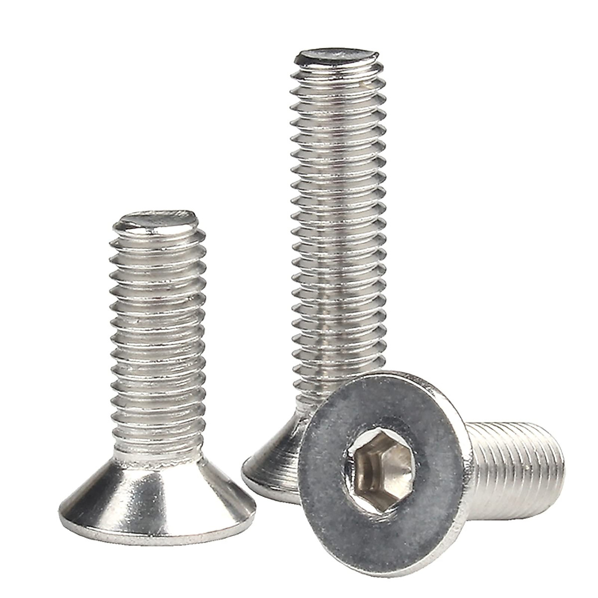 M3-0.5 x 5mm Flat Head Socket Cap Screws Bolts, Stainless Steel 18-8 (304), Bright Finish, Allen Socket Drive,Machine Screws Inner Hex Screw Fasteners Bolts 100 Pcs