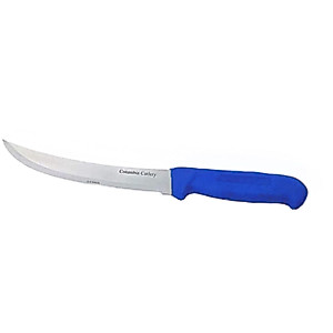 Columbia Cutlery 12" Cimiter/Curved Butcher Knife - Blue Fibrox Handle (12" Blue Cimiter)