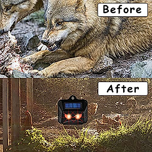 Triumpeek Animal Repeller, Solar Powered Predator Eye Nighttime Animal Deterrent Devices with Red LED Lights, Night Guard Animal Repellent Scares Coyote Skunk Raccoon Deer Away from Yard Chicken Coop