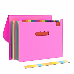 CN1ST Expanding File Folder with Sticky Labels, Accordian File folders Organizer, Expandable Filing Folder for Documents Letter Size and A4 Size