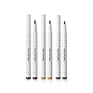 MAEPEOR Freckle Pen Natural Faux Freckles Makeup Pen Waterproof Longlasting Soft Dot Sopt Pen Create Natural Sunkissed Skin for Beginners or Professional (Light Brown)