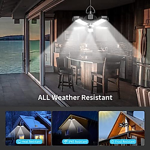 Solar Shed Light Indoor Outdoor,Waterproof Solar Pendant Light 6500K Solar Motion Sensor Light with Remote Control 5-Leaf Adjustable Solar Garage Lights for Home,Shop,Barn,Garden,Patio (Single-Head)